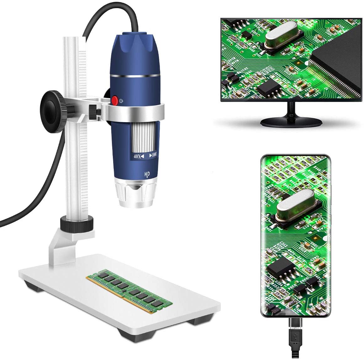 USB Digital OTG Microscope Camera 1000x 1920x1080P Portable ...